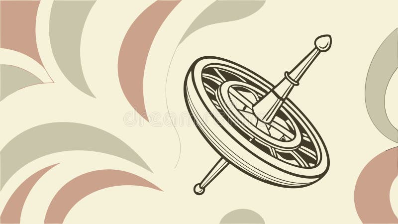 Abstract Gyroscope or Spinning Top in a Dynamic, Swirling Pattern ...