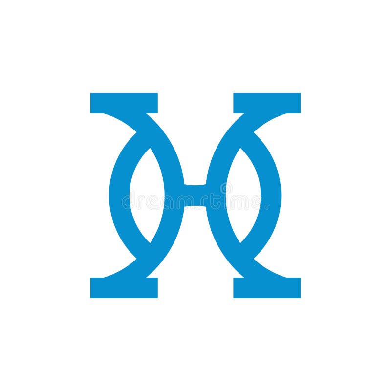 Abstract H Blue Interlocking Symbol Isolated on White Background Stock ...