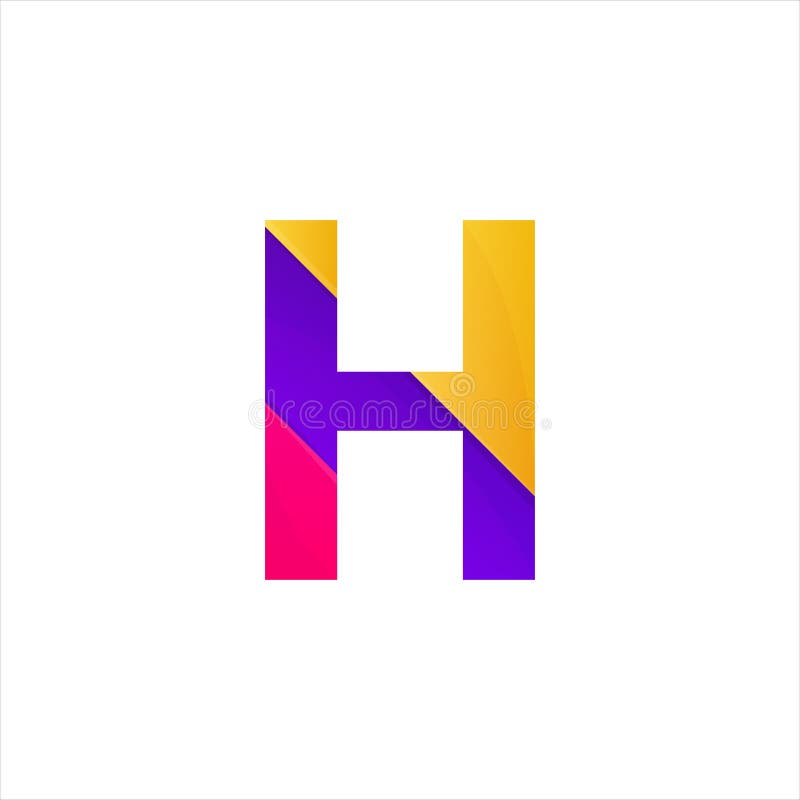Abstract H Letter Icon Funny Flat Sign Vector Logo Design Stock Vector ...