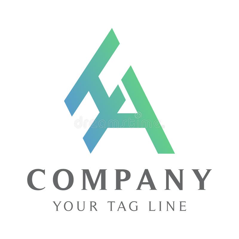 Abstract HA Logo, with Color Gradations, Connecting Leaves a and H ...