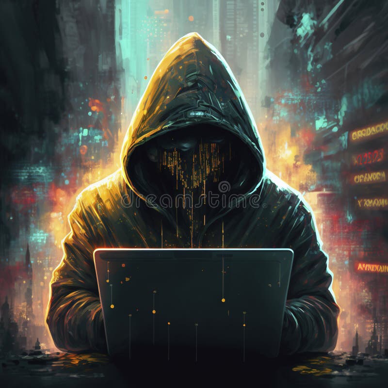 Abstract Hacker. Generative AI Stock Illustration - Illustration of ...