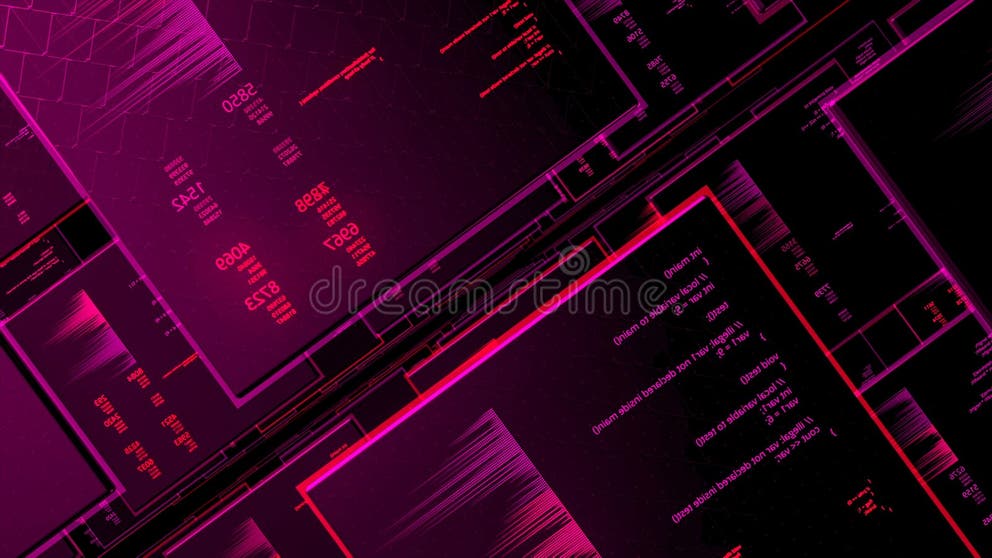 Abstract Hacker Screen With Cracking Password And Data Decryption