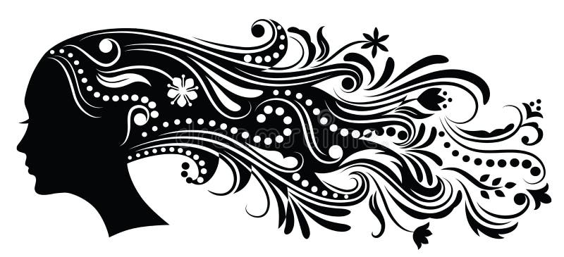 Abstract hair girl stock vector. Illustration of draw - 44185168