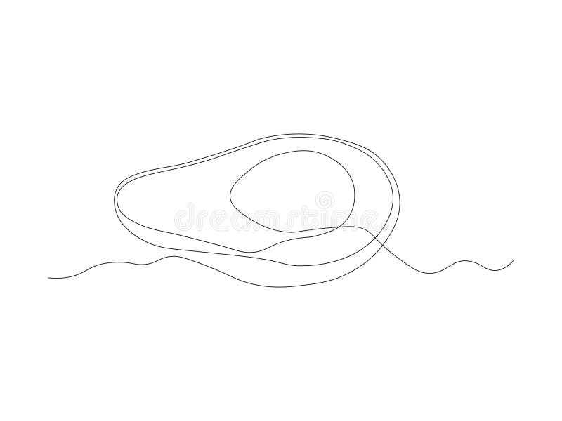Avocado Continuous Line Drawing Vector Stock Vector - Illustration of ...