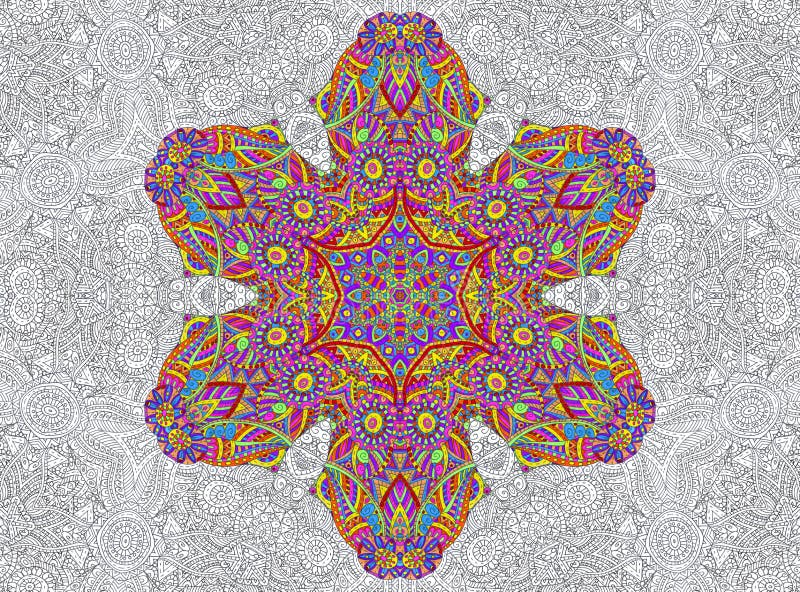 Half-painted Outline Pattern Stock Illustration - Illustration of ...