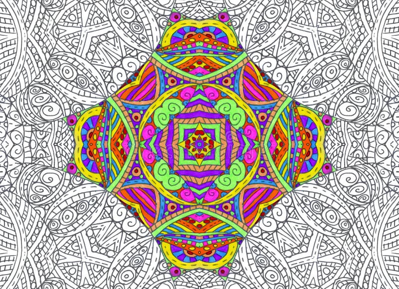 Half-painted Outline Pattern Stock Illustration - Illustration of ...