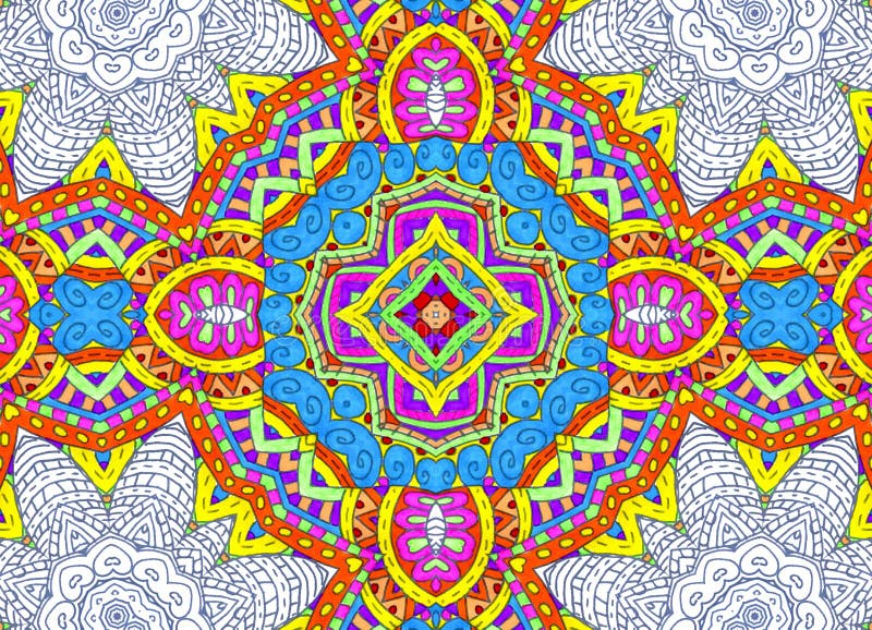 Abstract Half-painted Outline Pattern Stock Illustration - Illustration ...