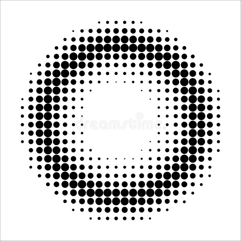 Abstract Halftone Circle of Dots Stock Illustration - Illustration of ...