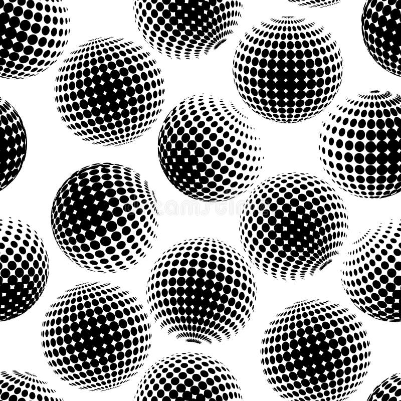 Abstract Halftone Circle Seamless Pattern. Stock Illustration ...