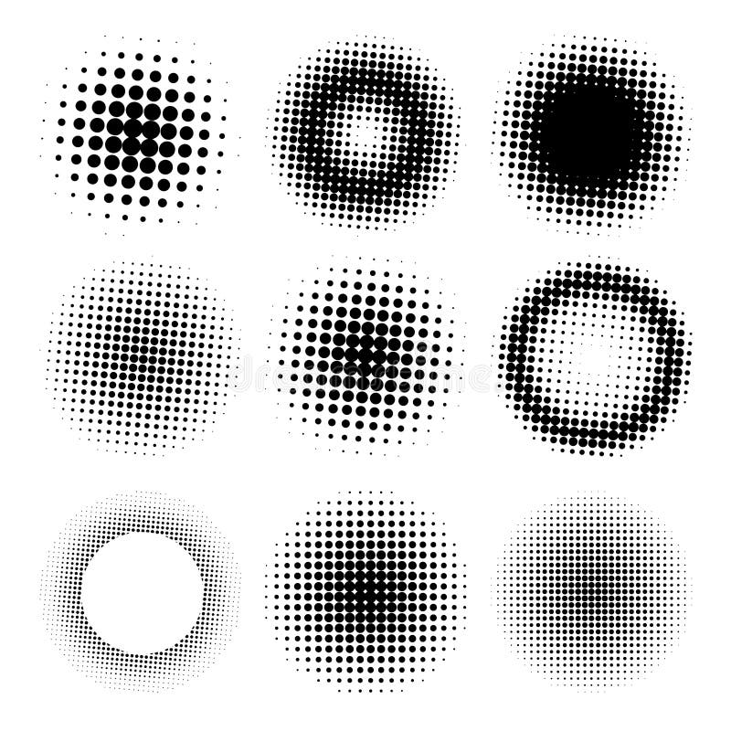 Abstract Halftone Circle Seamless Pattern. Stock Illustration ...