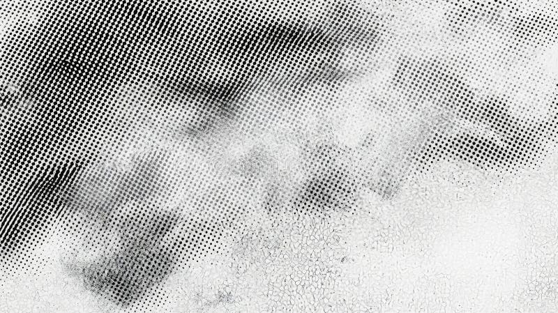 Abstract Halftone Cloud Texture with Black and White Gradient Stock ...