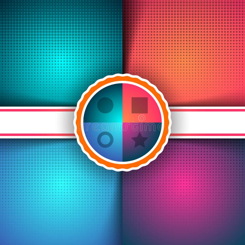 Abstract Halftone Color Four Items Template. Stock Vector ...