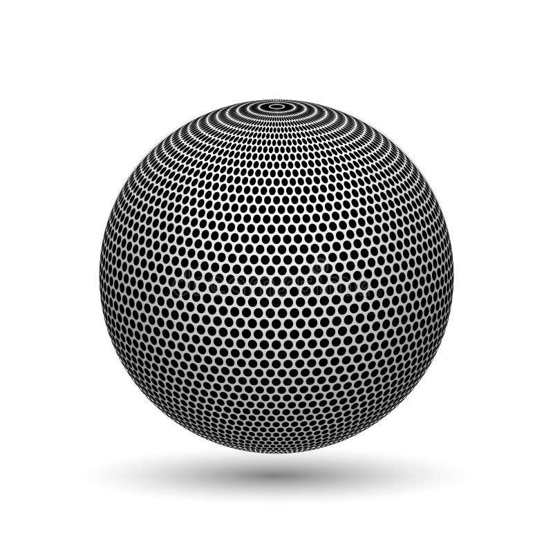 Abstract Halftone 3d Sphere, Realistic 3d Printed Ball Stock ...