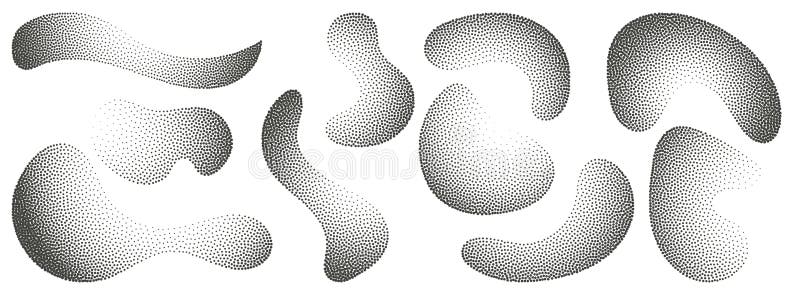 Abstract Halftone Dot Elements, Halftone Gradients, Various Stipple ...