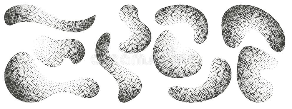 Abstract Halftone Dot Elements, Halftone Gradients, Various Stipple ...