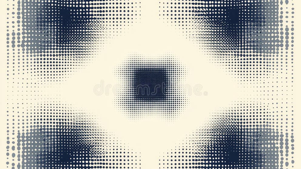 Abstract Halftone Dot Pattern Concentrating Towards Center, Creating ...