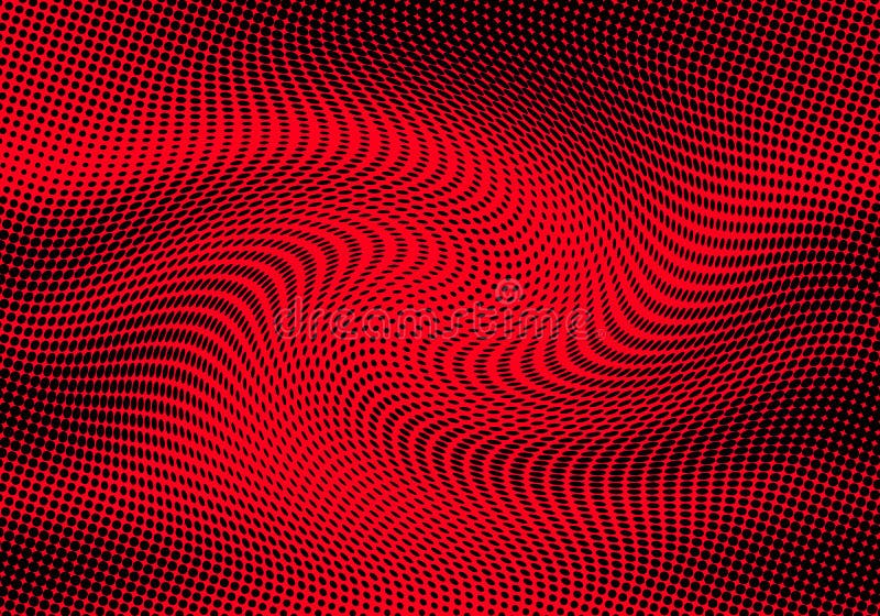 Abstract Halftone Dots Background in Red Colors Stock Illustration ...