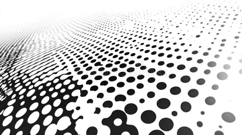 Abstract Halftone Dots Pattern Black White Texture Stock Illustration ...