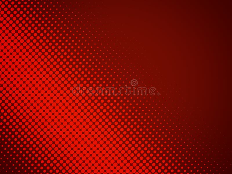Abstract Halftone Dots Red Gradient Background Stock Illustration ...