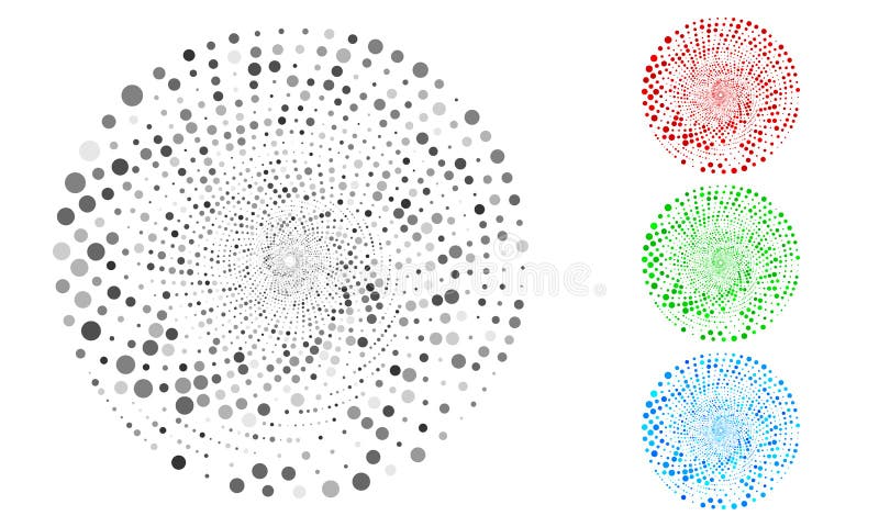 Abstract Halftone Dotted Background. Circles with Dots Random Colors ...