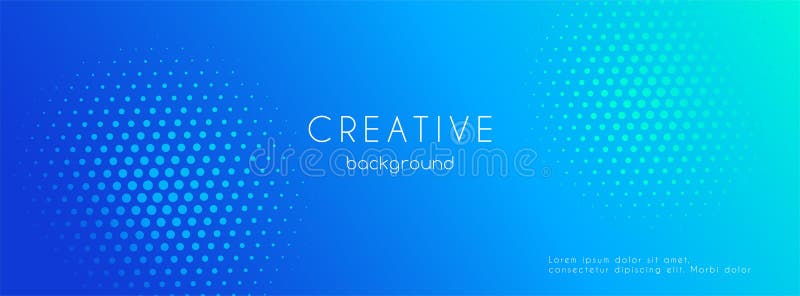 Abstract Halftone Dotted Blue Gradient Long Banner Template. Business ...