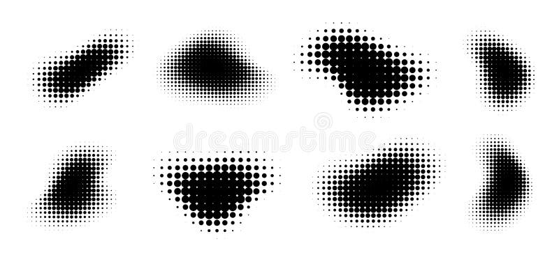 Abstract Halftone Figures, Gradient Dot Texture, Circular Spray Effect ...