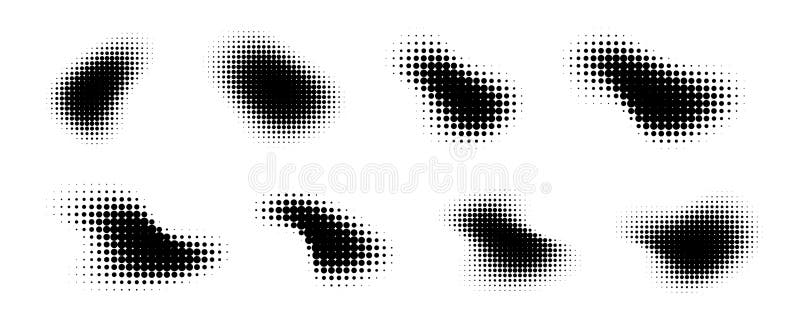 Abstract Halftone Figures, Gradient Dot Texture, Circular Spray Effect ...