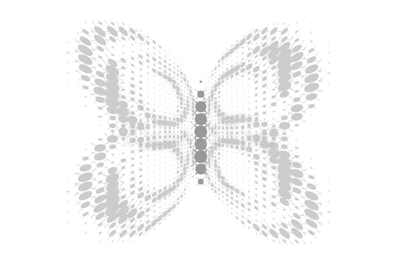 Abstract Halftone Geometric Background of Round Dots, Butterfly Design ...