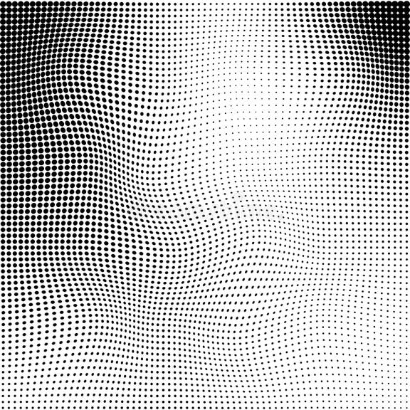 Abstract Halftone Gradient Texture Background with Modern Deformed Black Dot Pattern. Stock ...