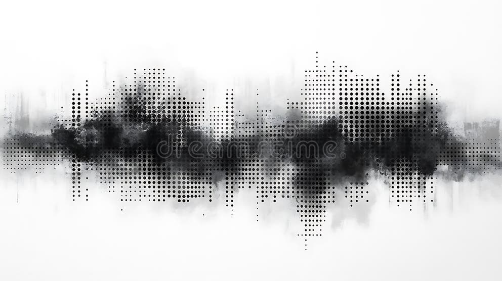 Abstract Halftone Pattern Grayscale Distressed Background Illustration ...
