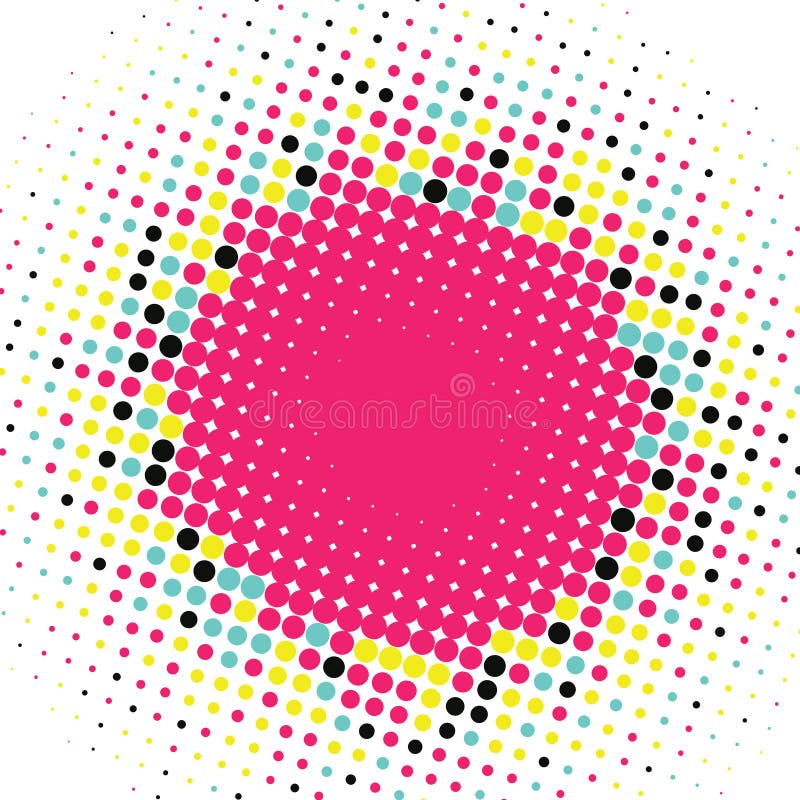 Abstract Halftone Pink Design Round Template Stock Vector ...
