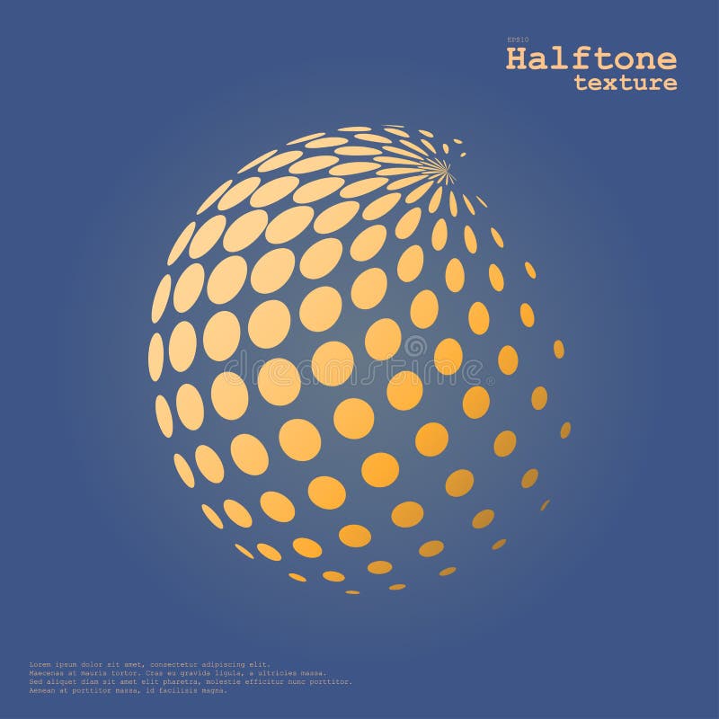 Abstract Halftone Sphere in Orange Color and Complement Color ... Abstract Halftone Sphere in Orange Color and Complement Color ...