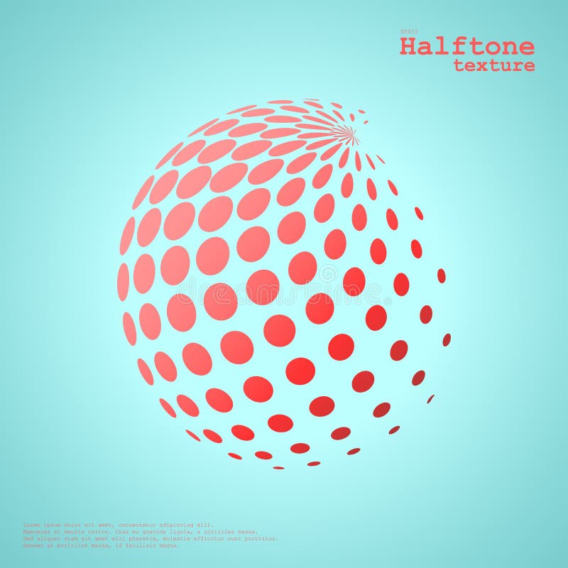 Abstract Halftone Sphere in Red Color and Complement Color Background ... Abstract Halftone Sphere in Red Color and Complement Color Background ...