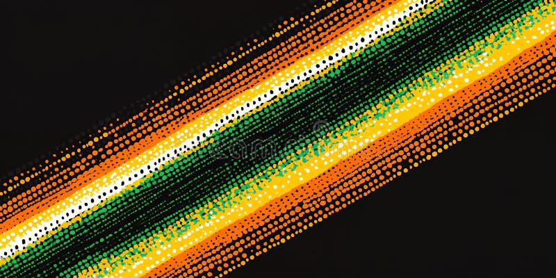 Abstract Halftone Stripes Orange Green Black White Background Design ...