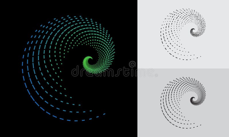 Abstract Halftone Swirl Pattern in Differents Color Stock Vector ...