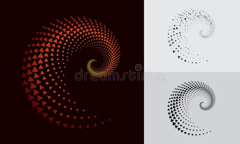 Abstract Halftone Swirl Pattern in Differents Color Stock Vector ...