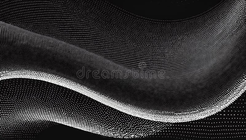 Abstract Halftone Wave Backdrop Dotted Curves Form a Fluid Textured ...