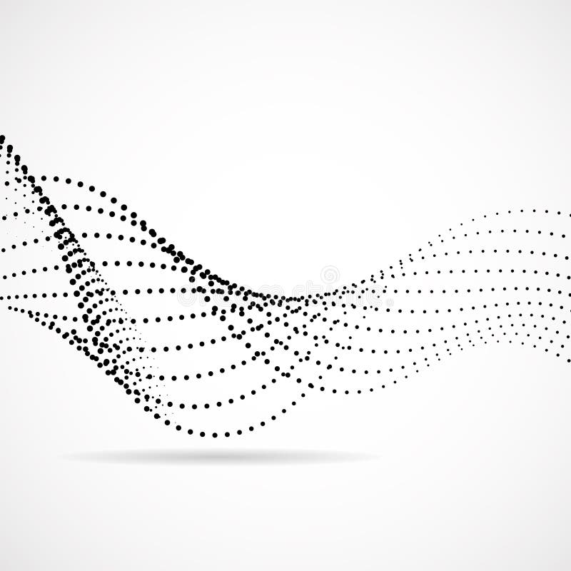 Abstract Halftone Wave, Dotted Background Stock Illustration ...