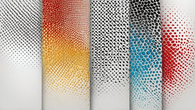 Abstract Halftone White Background Set in Three Colors Stock ...