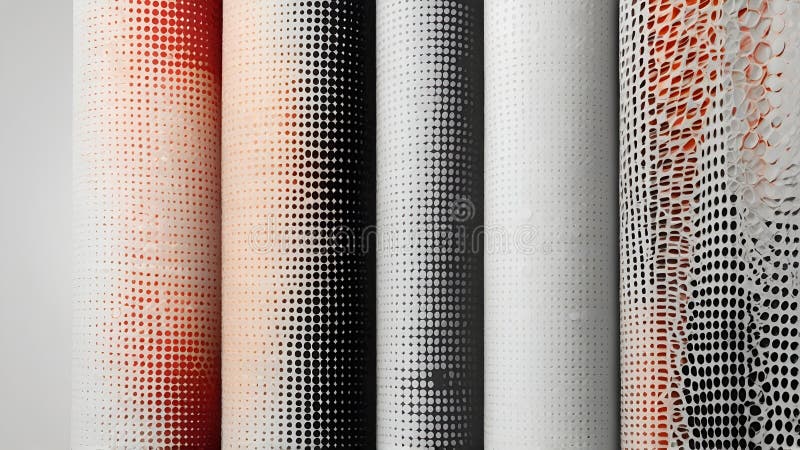 Abstract Halftone White Background Set in Three Colors Stock ...