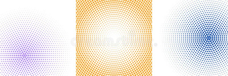 Abstract Halftone White Background Set in Three Colors Stock Vector ...