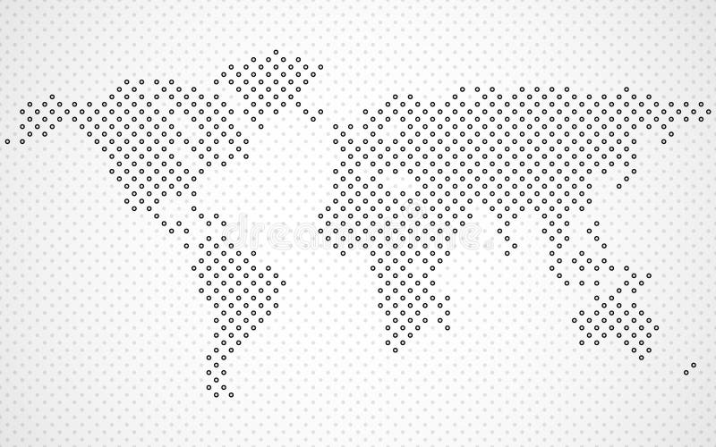 Abstract Halftone World Map Stock Vector - Illustration of circular ...