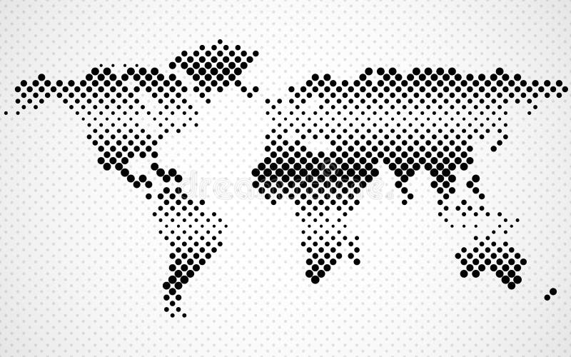 Abstract Halftone World Map. Dotted Map Stock Vector - Illustration of ...