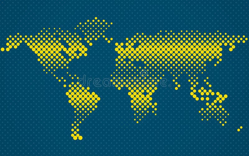 Abstract Halftone World Map Stock Vector - Illustration of ...