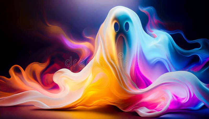 An Abstract Halloween Ghost Stock Illustration - Illustration of soft ...