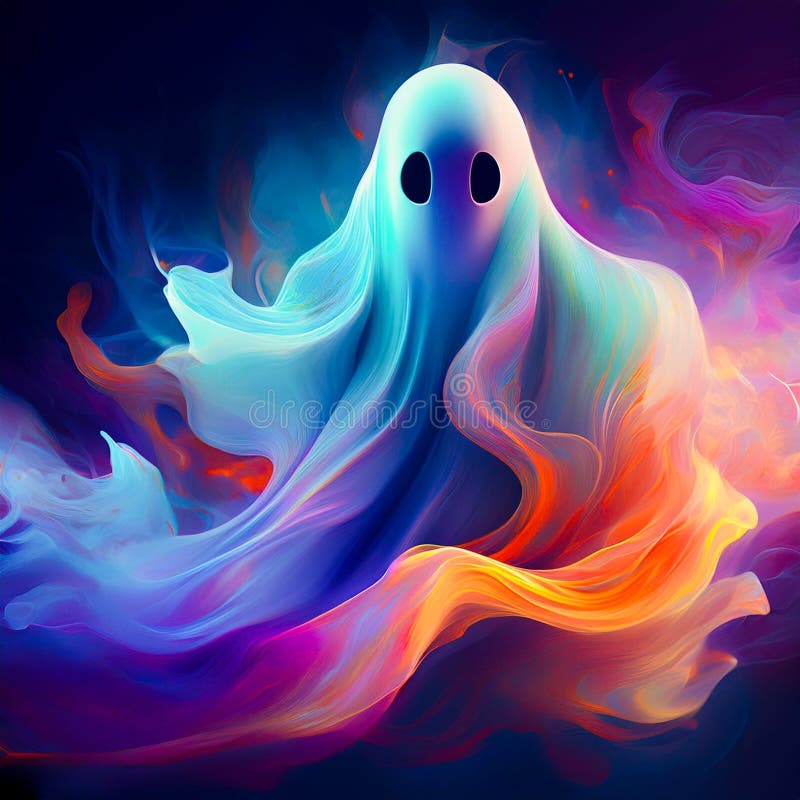 An Abstract Halloween Ghost Stock Illustration - Illustration of circle ...
