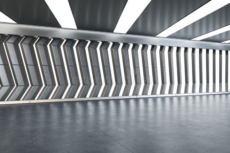 Abstract Hallway Interior with Designer Wall. Design and Style Concept ...