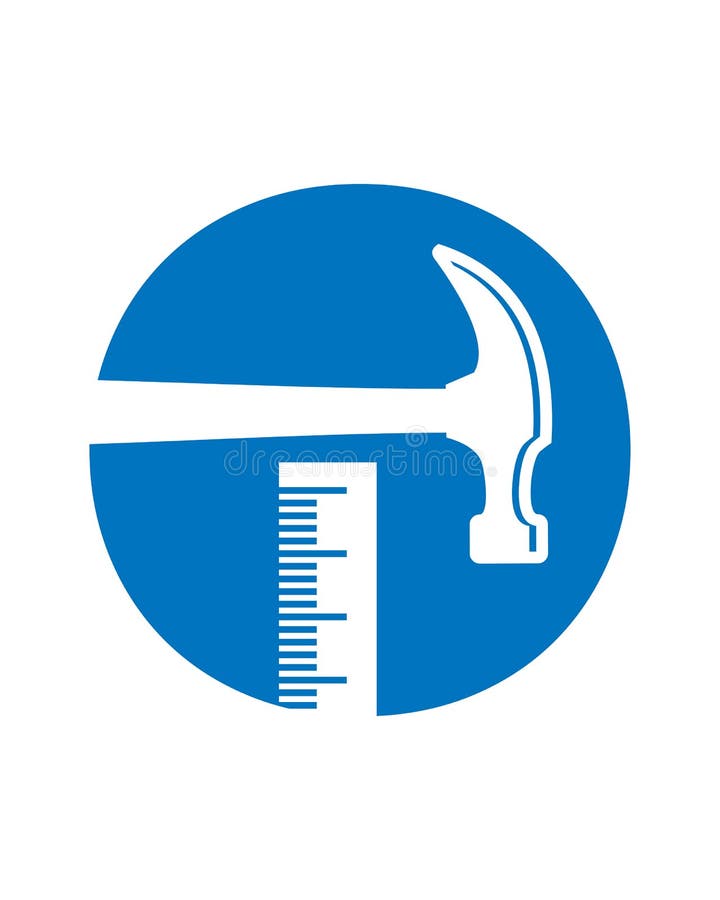 Abstract Hammer and Ruler Logo Stock Vector - Illustration of ...