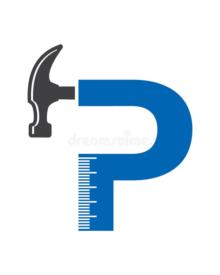 Abstract Hammer and Ruler Logo Stock Vector - Illustration of logo ...