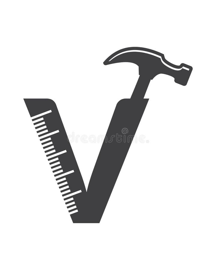 Abstract Hammer and Ruler Logo Stock Vector - Illustration of carpenter ...
